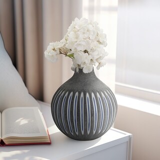 Sagebrook Home Ceramic Vase, Slate Blue, Durable Porcelain, 12-inch ...