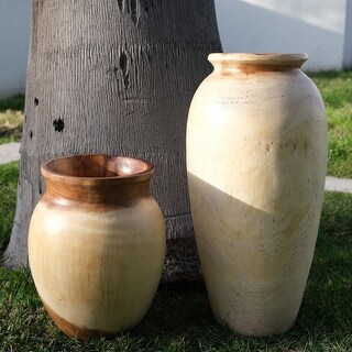 Home Soft Things Guci Vase Tegal Vase Rustic Farmhouse Suar Wood Vase ...