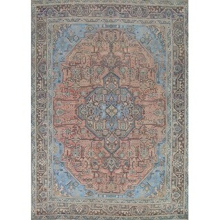 Light Pink Medallion Tabriz Persian Area Rug Handmade Wool Carpet - 9'9 ...