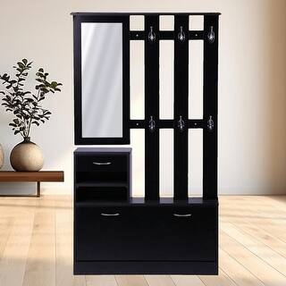 Three-in-One Combination Gate Cabinet with Shoe Storage, Hanging Shelf ...