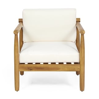 Bonsallo Acacia Wood Outdoor Club Chair with Cushions by Christopher ...