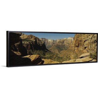 "High angle view of rock formations on a landscape, Zion National Park ...