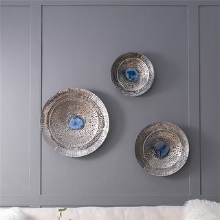 Set of 3 Silver Textured Oversized Disc Wall Decor - On Sale - Bed Bath ...