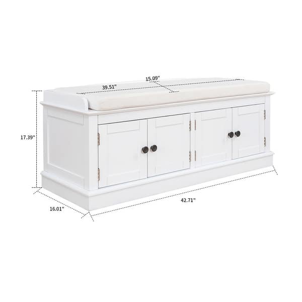 Classic Vintage Wooden Storage Bench with Two Cabinets - Bed Bath ...