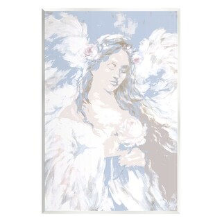 Stupell Angel Holding Blossom White Wings Wall Plaque, Design By Debi ...