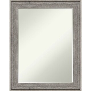 Petite Bevel Wood Bathroom Wall Mirror - Regis Barnwood Grey Frame ...