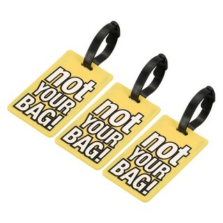 3Pcs PVC Tag Identifier Label, Not Your Bag Pattern Yellow - Bed Bath ...