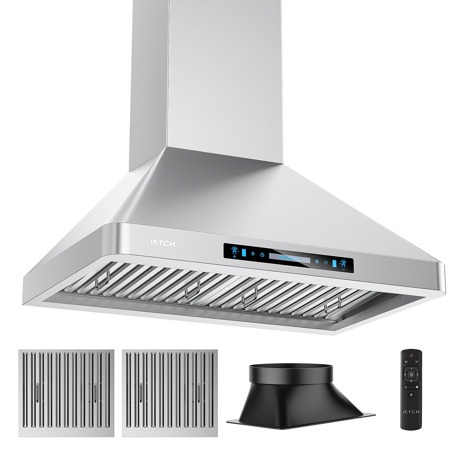 IKTCH 30 inch Vent Wall Mount Range Hood - Powerful 900 CFM Stainless ...