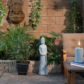 Alpine Corporation 32" Tall Cement Standing Buddha Outdoor Garden ...