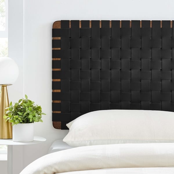 Sparta Wall-Mount Twin/Full/Queen/King Vegan Leather Weave Headboard ...