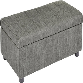 Rectangular Fabric Storage Ottoman Gray - Bed Bath & Beyond - 39554208