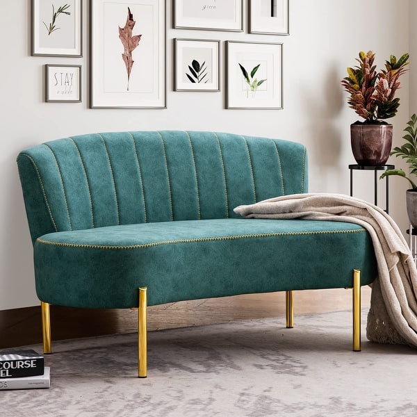 Loveseat Settee Upholstered Sofa Couch Banquette Bench Ottoman with ...