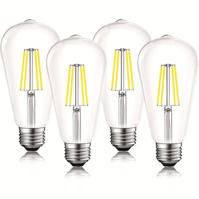 Luxrite LED Edison Bulbs 75W Equivalent ST19 ST58 5000K Bright White ...