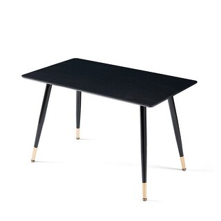 Black Modern Kitchen Dining MDF Table For Smart Home Small Spaces ...
