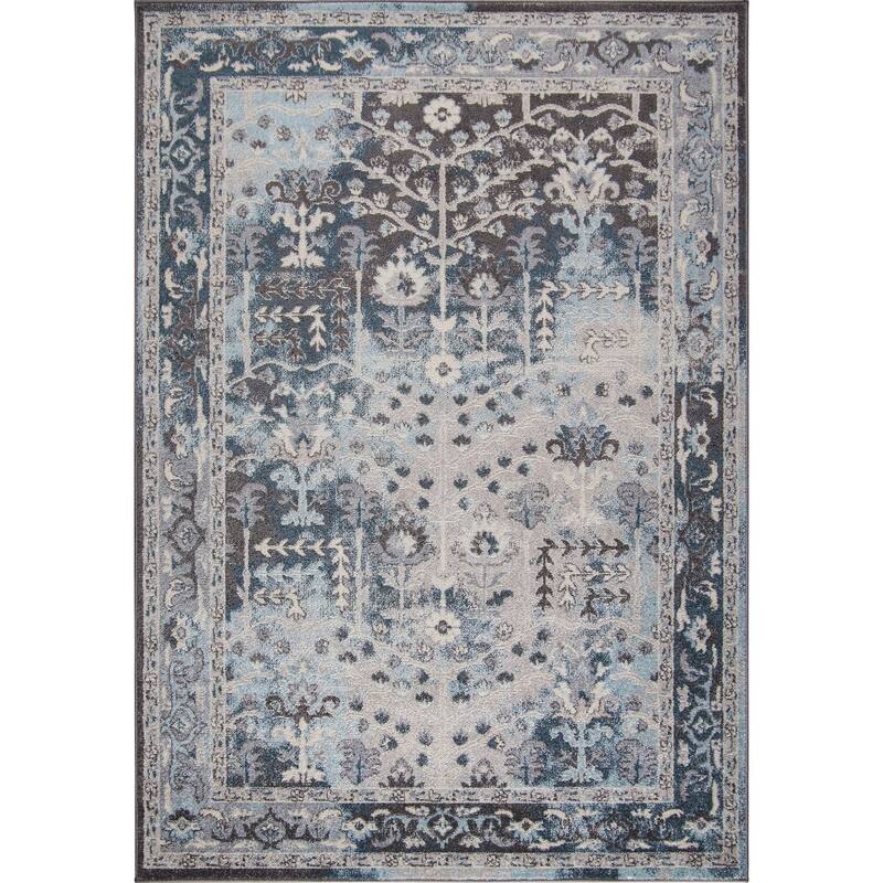 Blue Ivory Traditional Persian Area Rug Tapis Living Room - Overstock ...