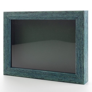 Rustic Blue 8x10 Wood Shadow Box with Green Acid-Free Backing - With 5/ ...