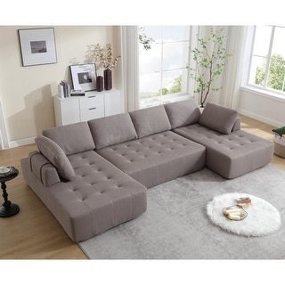 Modular U-Shaped Sofa for Living Room, Breathable Mesh Fabric ...