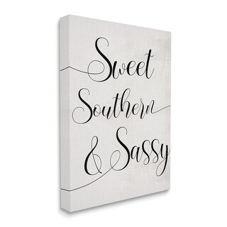 Stupell Sweet Southern & Sassy Lively Cursive Typography Canvas Wall ...