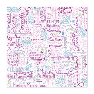 Strong Women Pink Palette Drawing Botanical Feminine Art Print/Poster ...