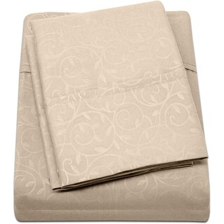 Décor&More 1800 Series Twin Size 3 Piece Vine Embossed Sheet Set ...