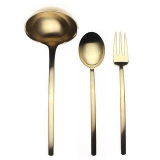 3-piece Stainless Steel w/PVD Titanium Coating Due Ice Oro Serving Set ...