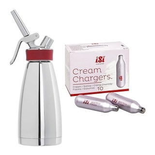 iSi Thermo Whip Cream/Food Whipper (1Pint) w/ Cream Chargers (10-Pack ...