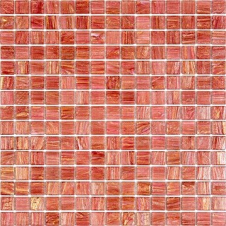Apollo tile 12" x 12" Celestial Glossy Deep Indian Red Glass Tile (20 ...