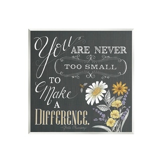 Stupell Never Too Small Make A Difference Florals Wall Plaque Art by ...
