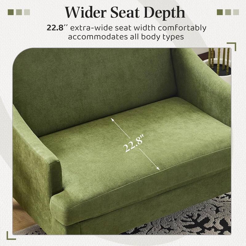 Bezseller Modern Oversized Accent Chair, 34.3'' Wide Seat Upholstered ...
