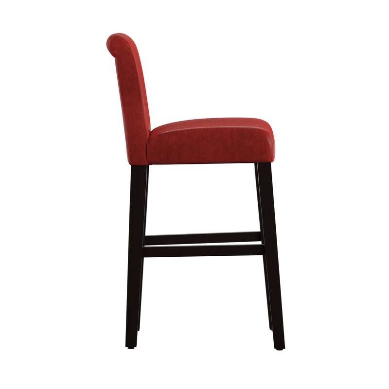 Bennett Red Faux Leather High Back Bar Stools (Set of 2) by iNSPIRE Q ...