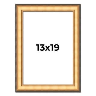 13x19 Frame Gold Plein Aire Solid Wood Picture Frame Width 2 Inches ...