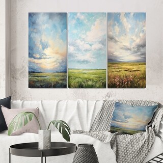Designart "Meadow Bold Horizon III" Landscape & Nature Wall Art Set Of ...
