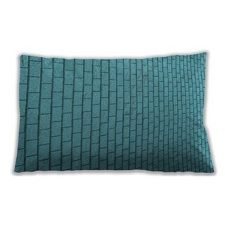 Ahgly Company Patterned Indoor-Outdoor Dark Cyan Green Lumbar Throw ...