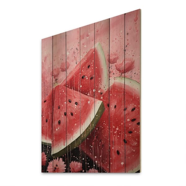 Designart "Fruit Watermelon Pink Pointillism" Farmhouse Print on ...