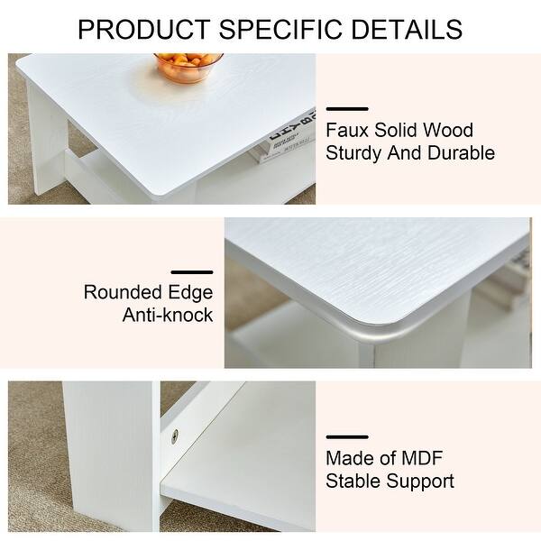 A modern and practical white coffee table and coffee table. The double ...