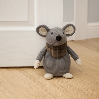 Decorative Mouse Door Stopper - Weighted Animal Doorstop, 2.3 lb - 9"H ...