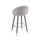 40.5" High Back, Gray Velvet & Gold Metal Bar Stool, 300lb Capacity ...