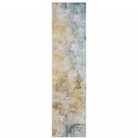 2' X 8' Orange Blue Teal Green And Beige Oriental Power Loom Stain ...