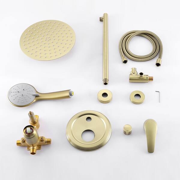 10-in Wall Mounted Three Function Round Shower Set - Bed Bath & Beyond ...