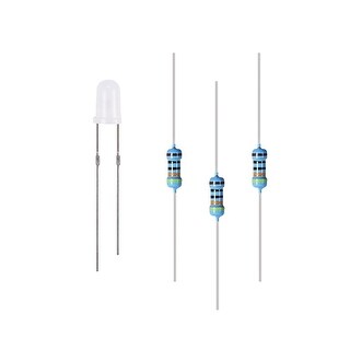 100Set 3mm LED Diodes w Resistor, Diffused White DC3.0-3.2V, Round Head ...
