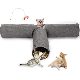 3 Way Tunnels Extensible Collapsible Cat Tube Tunnel for Indoors Cat ...