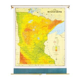 Nystrom Minnesota Pull Down Roller Classroom Map, 51 x 68 Inches - Bed ...