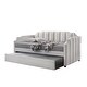 Peridot Twin Daybed witn Trundle, Horizontal Tufting, Nailhead Trim and ...