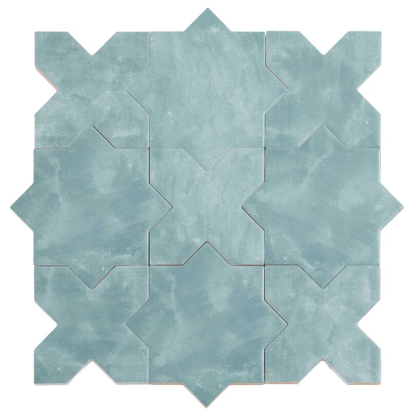 Siena 5" Star with Cross Matte Ceramic Wall and Floor Tile (10.76 sq ft ...