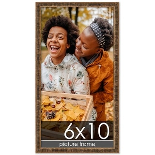 6x10 Distressed/Aged Black Complete Wood Picture Frame with UV Acrylic ...