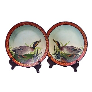 Pair Of 10 Inch Diameter Ceramic Duck Decorative Plates - 1 X 10 X 10 ...