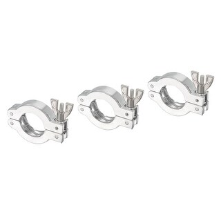 KF-25 Vacuum Clamp, 3 Pack Pipe Clamp with Wing Nut for Ferrule, Silver ...