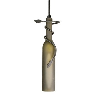 2"W Tuscan Vineyard Frosted Green Wine Bottle Mini Pendant - Bed Bath ...