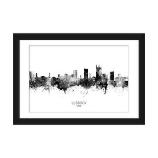 iCanvas "Lubbock Texas Skyline Name Black & White" by Michael Tompsett ...