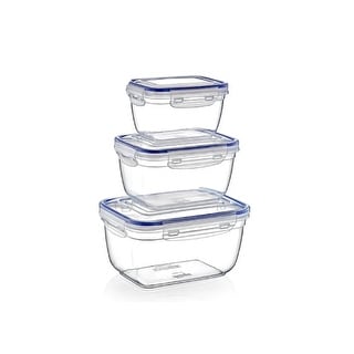 3 Pack Deep Rectangular Sealed Containers - 20 oz., 33 oz.,60 oz. - Bed ...